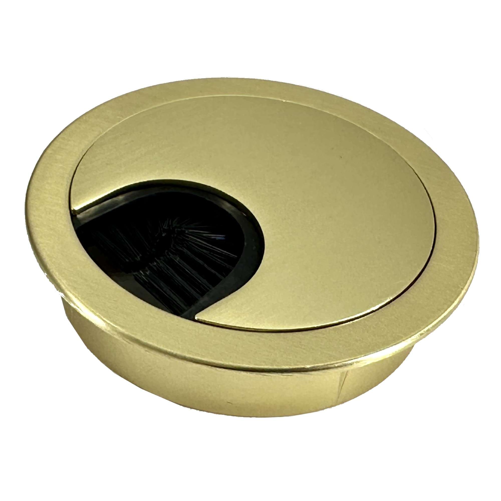 Snapklik.com : Satin Brass Metal Cable Grommet 2 Piece "Lock In" Feature
