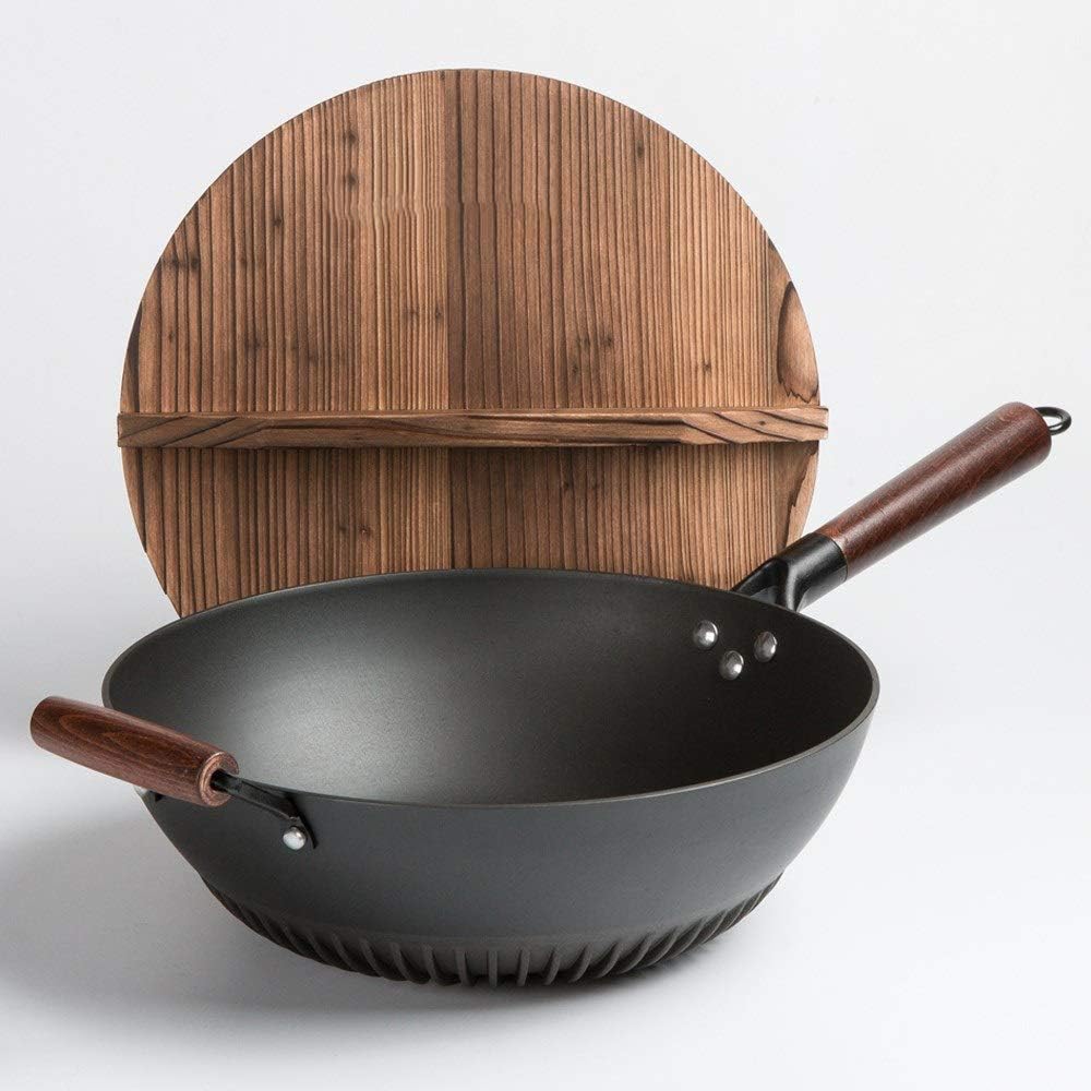 Amazon.com: JFGJL Bottom Cast Iron Pot Energy Saving Wok Pig Iron ...