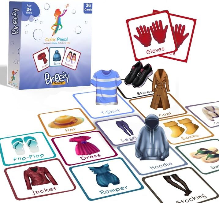 Buy Breezy Clothing Flash Cards for Toddlers – Set of 36 Cards ...