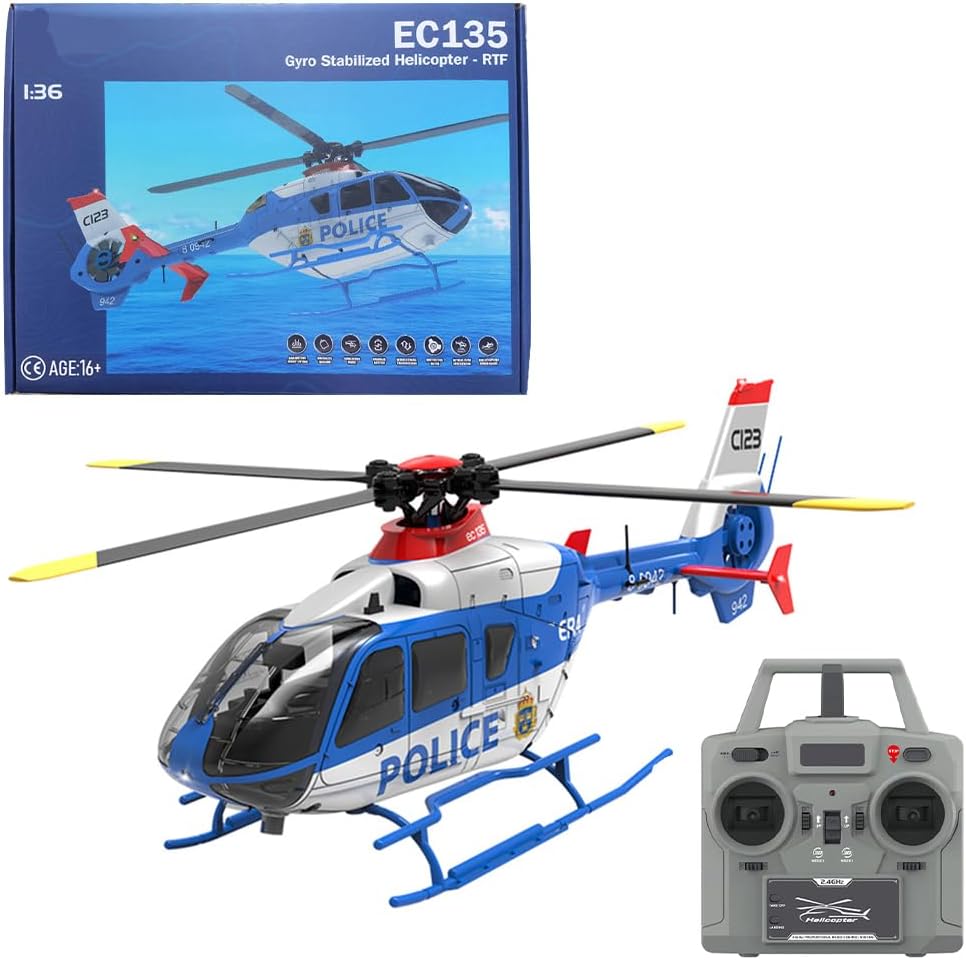 Amazon.com: JOYINUROAD Remote Control Helicopter for Adults, C123 EC135 ...