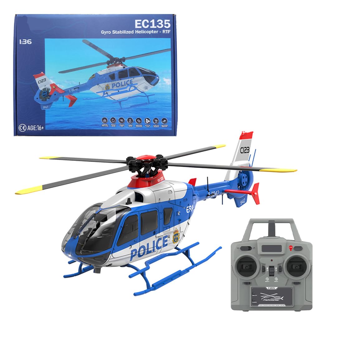 Amazon.com: JOYINUROAD Remote Control Helicopter for Adults, C123 EC135 ...