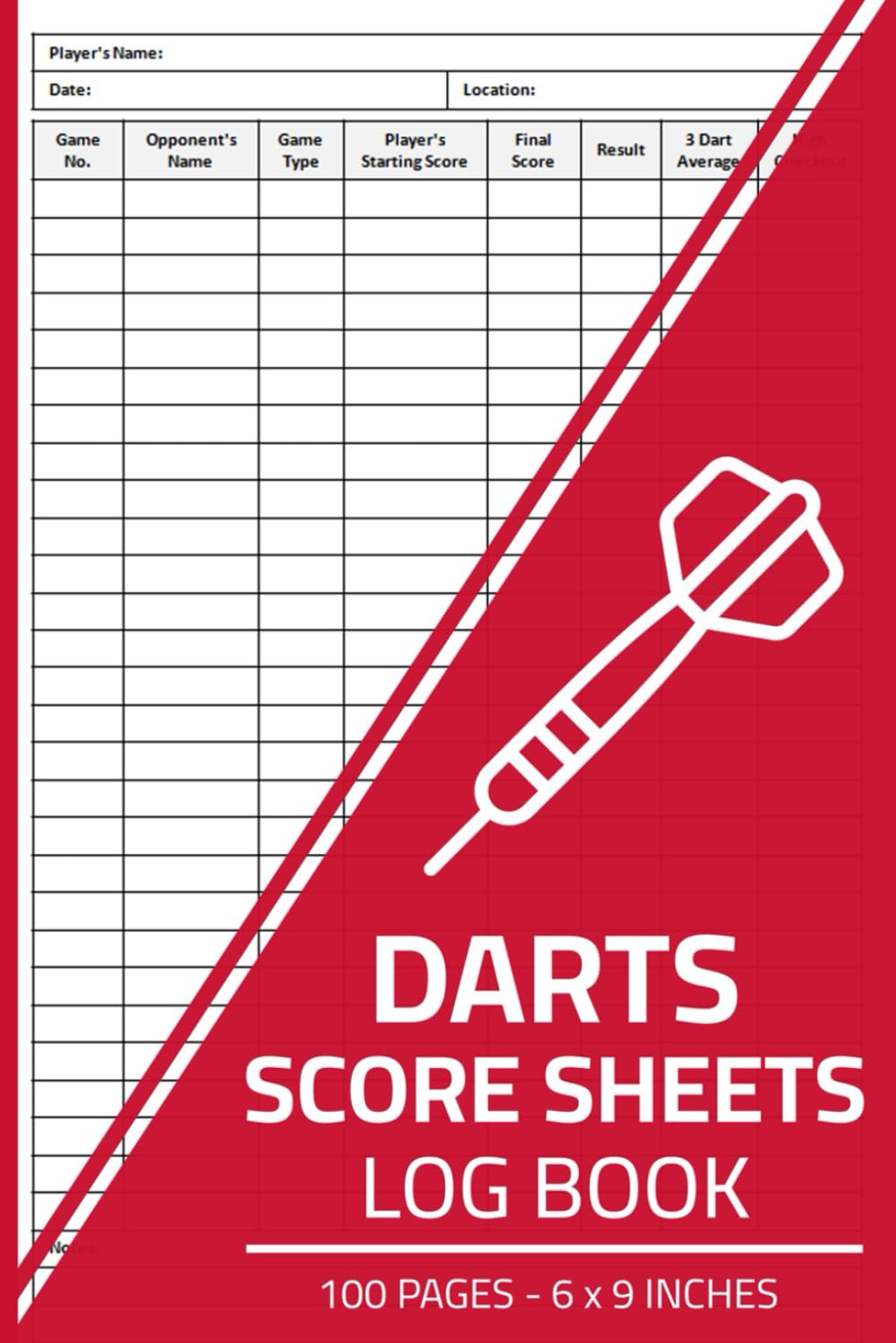 Darts Score Sheets Log Book: Dart Game Scoring Record Journal | Darts ...