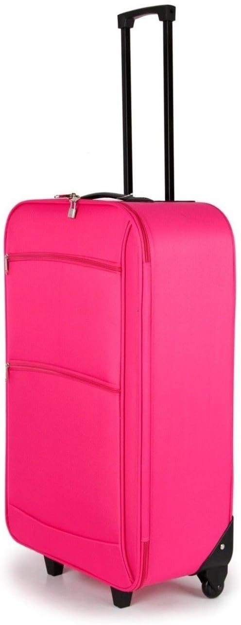 26 Inch 57 Litre Hot Pink Large Lightweight Padlocked Wheeled Trolley ...