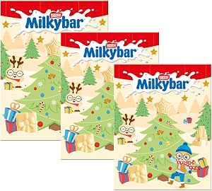 SKYTE® Pack of 3 Milkybar White Chocolate Christmas Advent Calendar ...