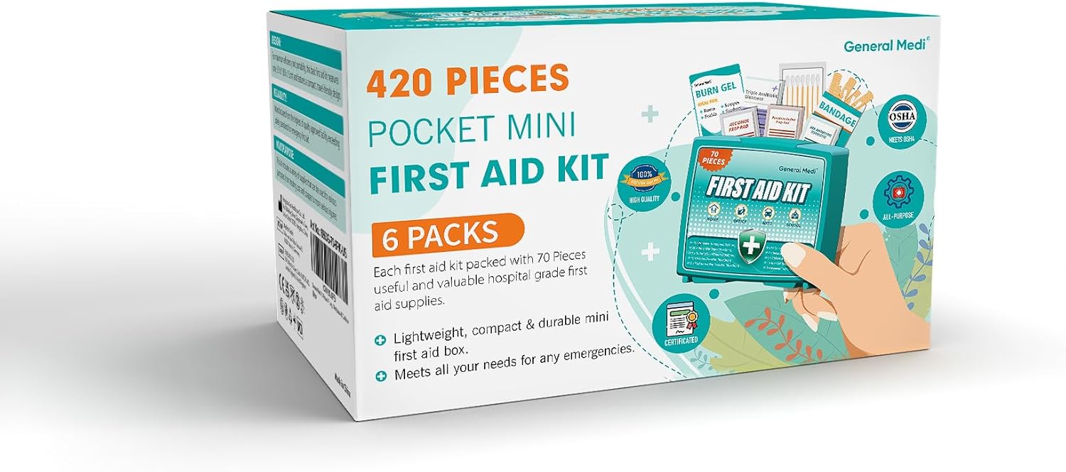 Amazon.com: General Medi 420 Piece First Aid Kit, 6 Individual Boxes of ...