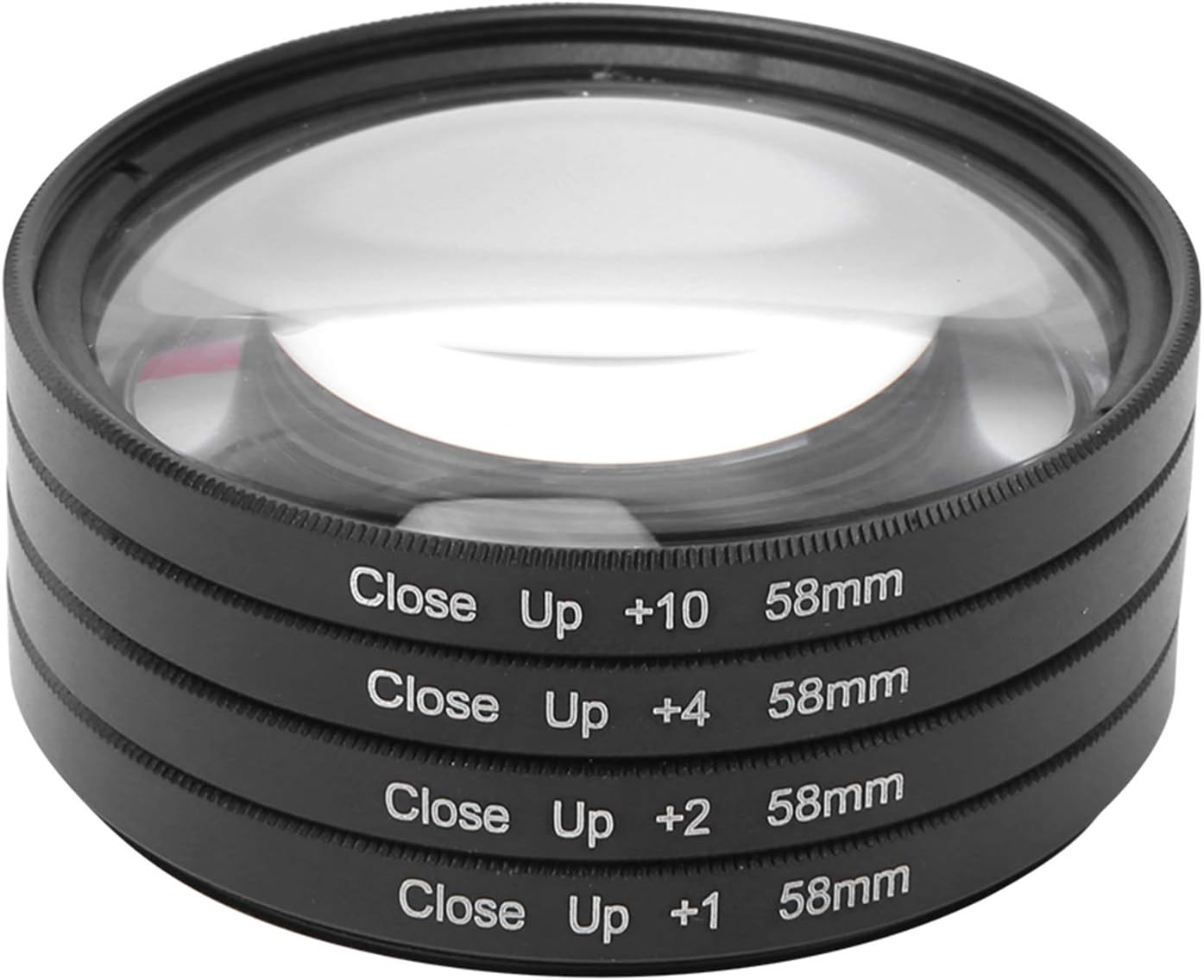JJC 58mm Close-Up Macro Filter Kit (+2, +4, +8, +10) with Filter Pouch ...