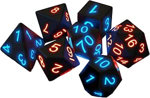 latcppx Glowing Polyhedral Dice 6pcs Set, Electronic Different Shapes ...