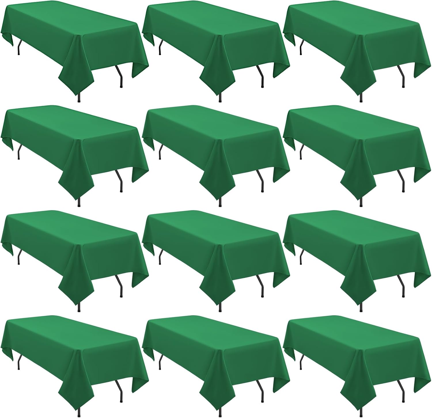 Amazon.com: 12 Pack 60 x 102 Inch Rectangle Tablecloth Green Polyester ...