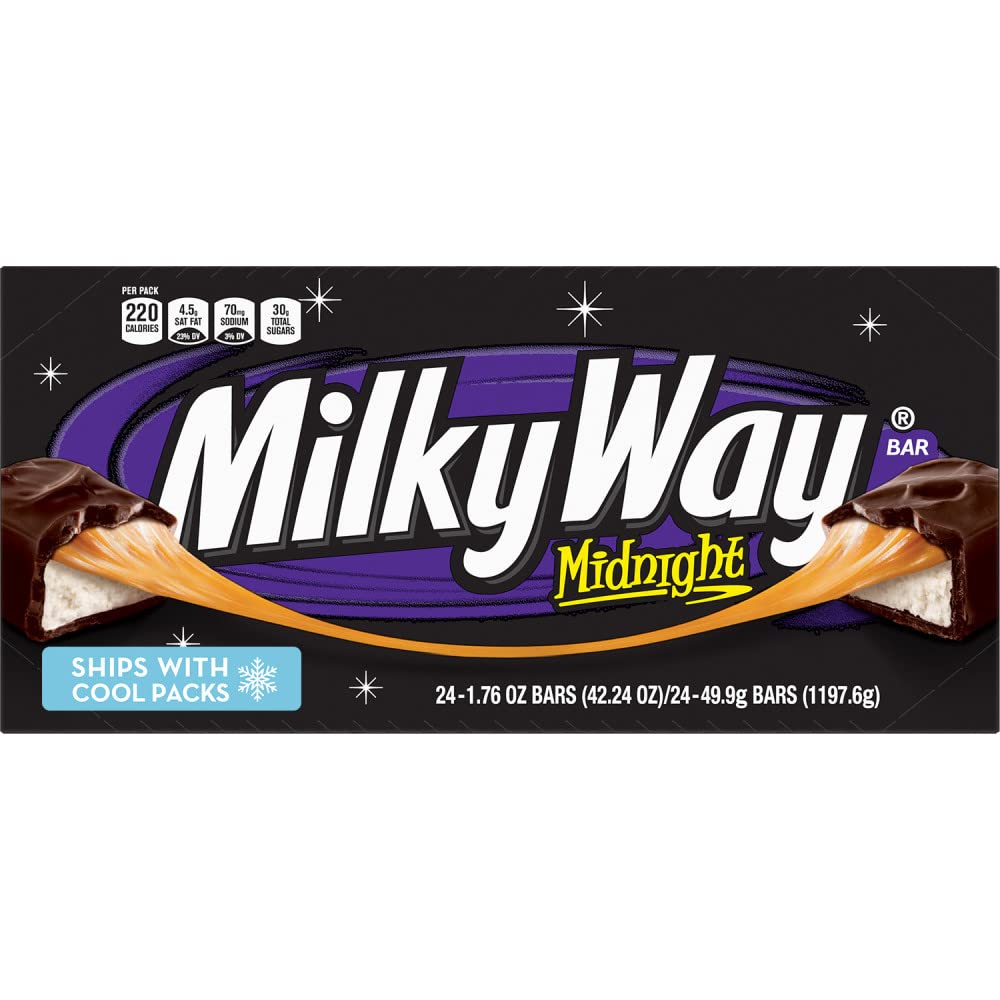 MILKY WAY- Single Size Candy Bars-Midnight Dark Chocolate Caramel ...