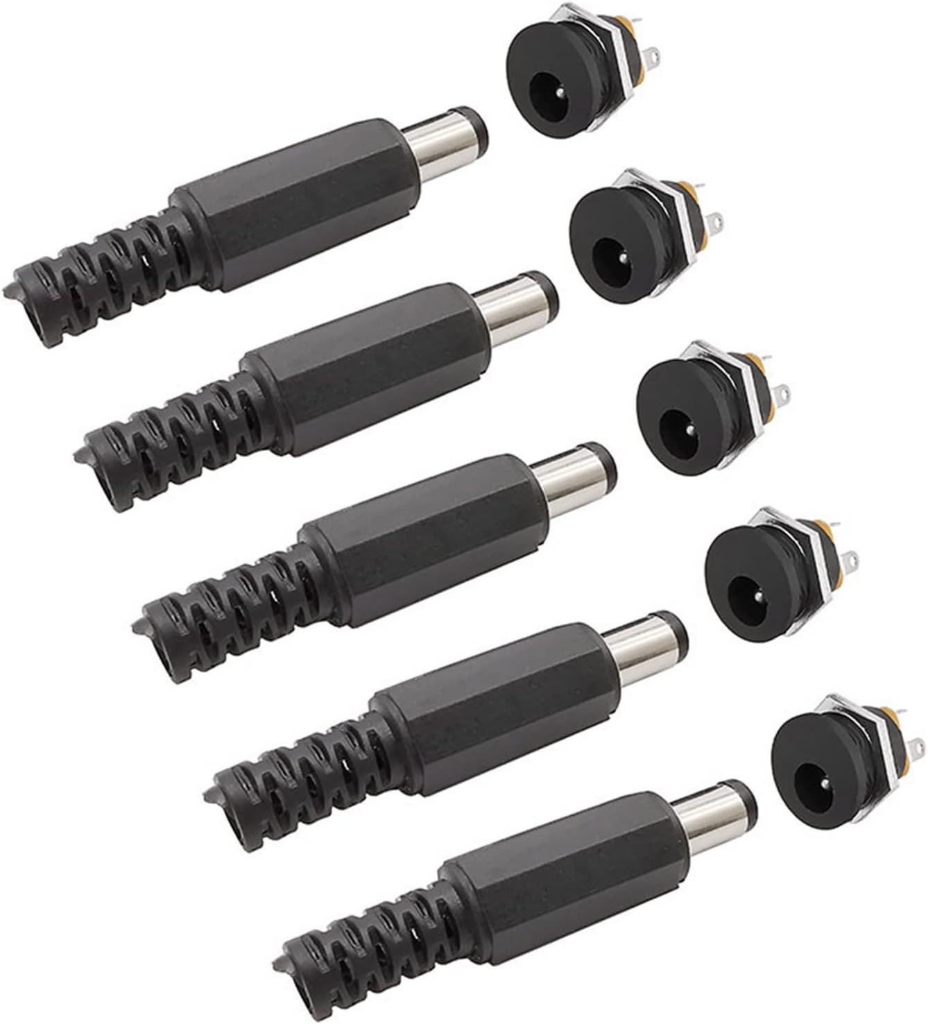 ZXMJYHK connecteurs de Baril 100pcs 2.1x5.5mm 12V 3A Plan en Plastique ...