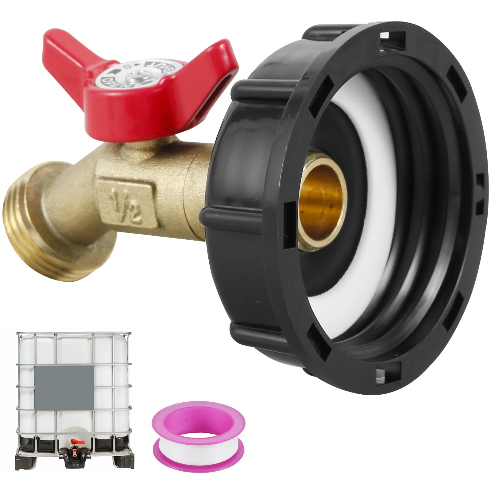 Amazon.com: IBC Tote Adapter, 1/2" Leakproof Brass IBC Tank Adapter ...