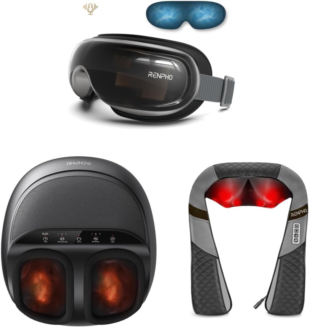 Amazon.com: RENPHO Eyeris 3 Massager & Shiatsu Foot Massager Machine ...