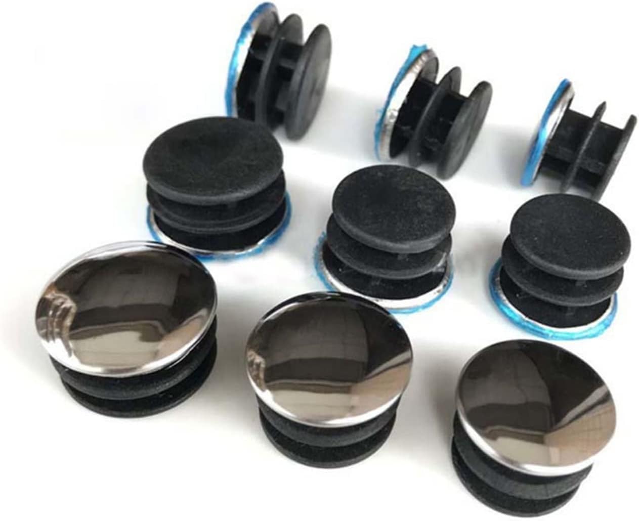 2/4/8Pcs Stainless Steel Round Pipe Cap Plugs Furniture Leg Hole Cover ...