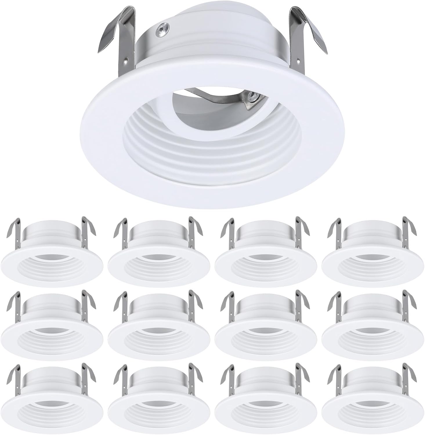 TORCHSTAR 12-Pack 3 Inch GU10 Trim, Full Metal, Adjustable Ceiling Can ...