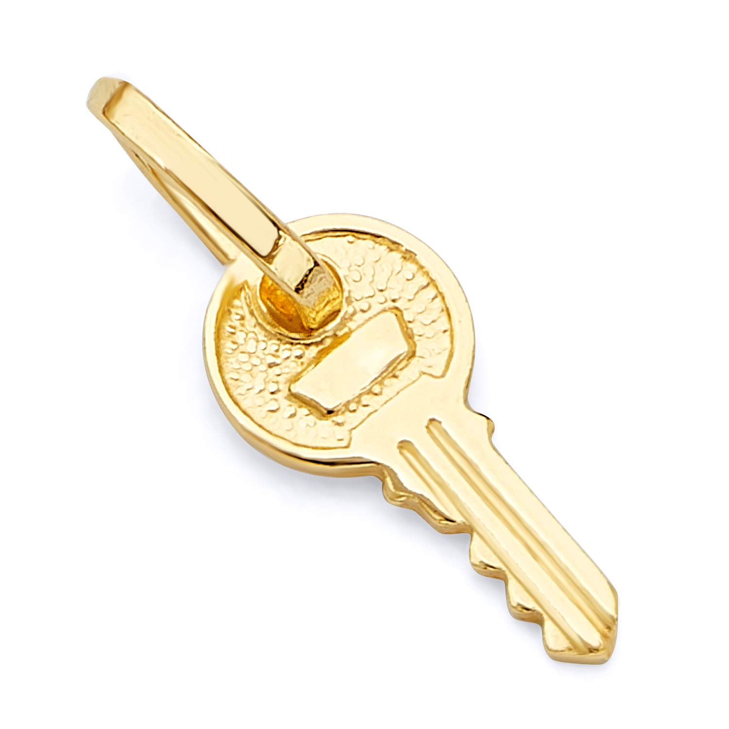 Amazon.com: 14k REAL Yellow Gold Tiny Key Charm Pendant : Clothing ...