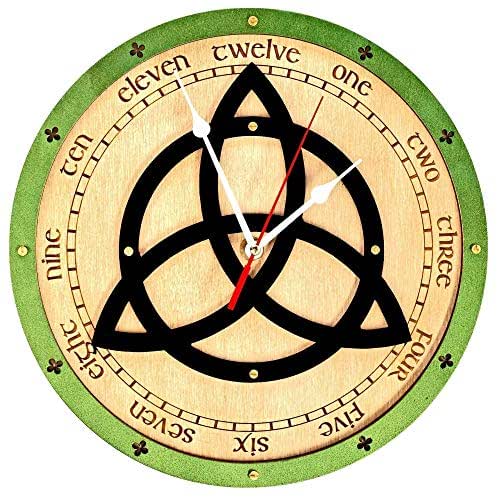 Amazon.com: Triquetra Old wood wall clock Celtic rune sign Trinity Knot ...