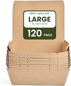 Ecoway Large Kraft Lunch Box Without Window Food Container Made With ...
