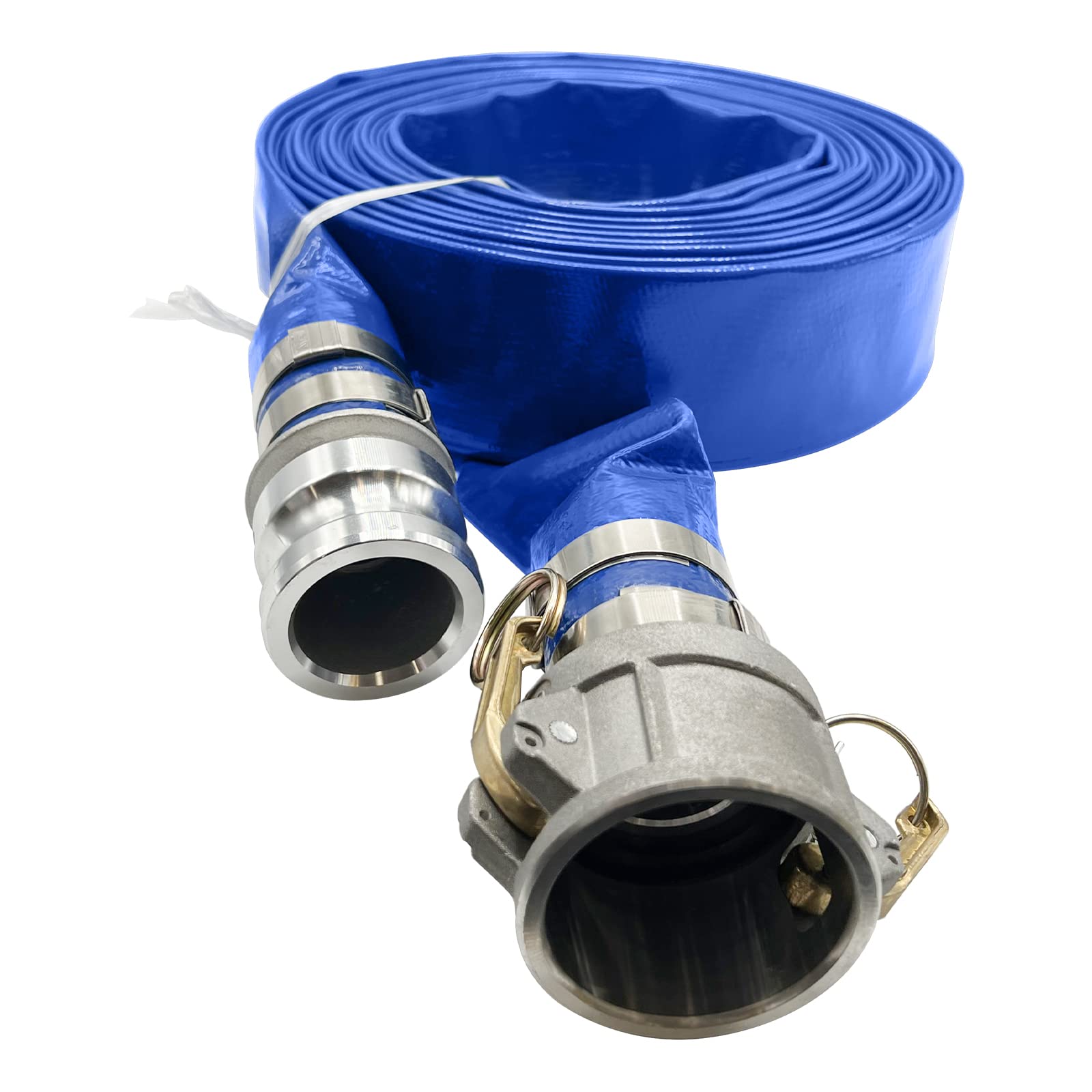 Poolzilla 1.5" x 100' Flat Industrial Blue PVC Backwash Hose with ...