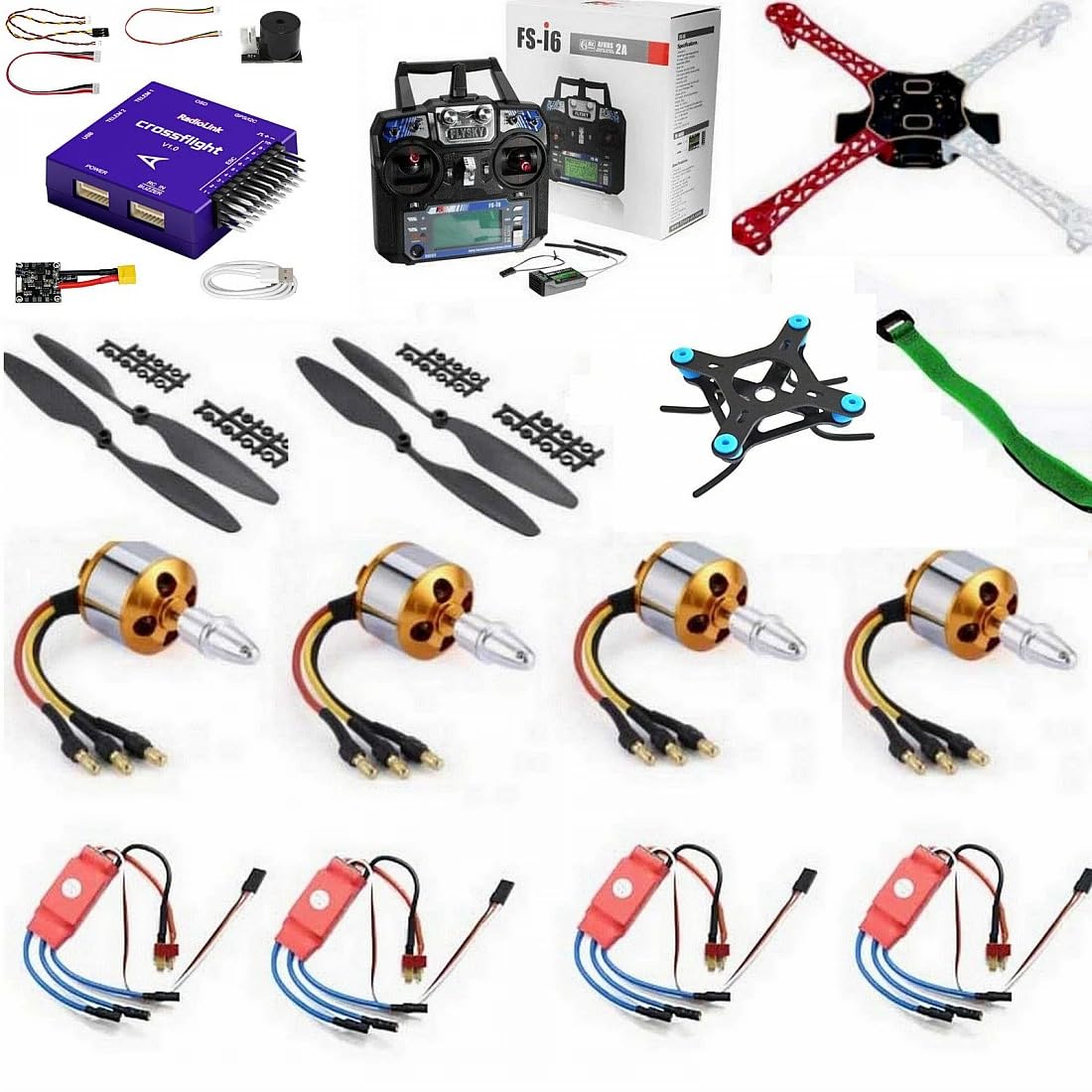 Quadcopter Drone Combo with radiolink Crossflight Kit (Motor + ESC + Propeller + Flight ...