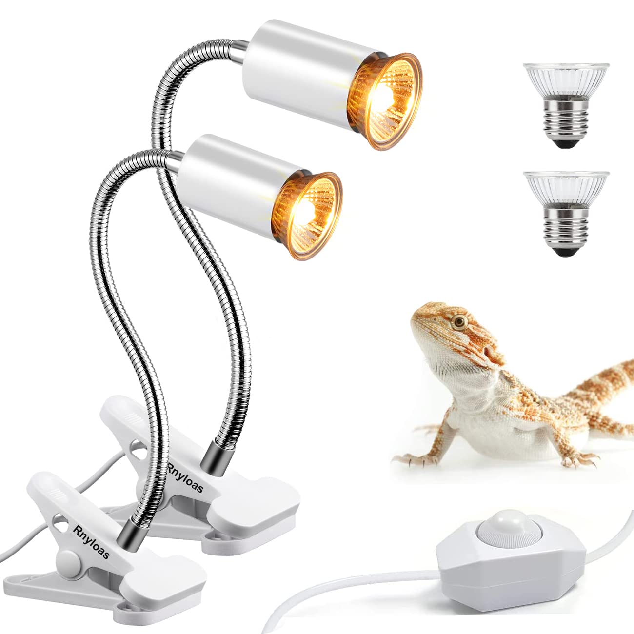 Amazon.com: Rnyloas UVA UVB Reptile Light 25W/50W，Full Spectrum 360 ...