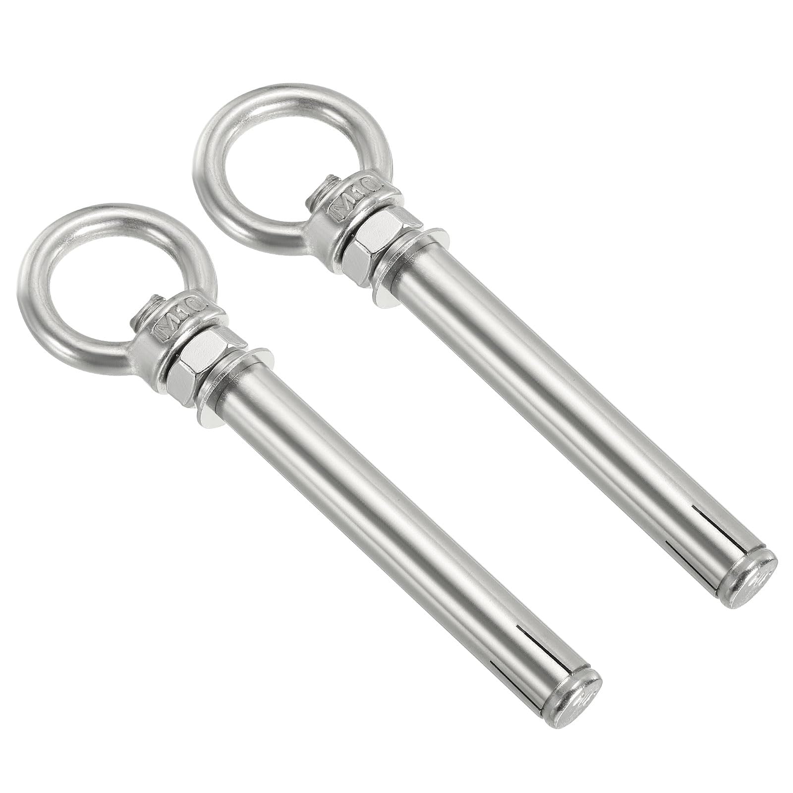 PATIKIL Expansion Eye Bolt M10x120mm, 2 Pack 304 Stainless Steel ...