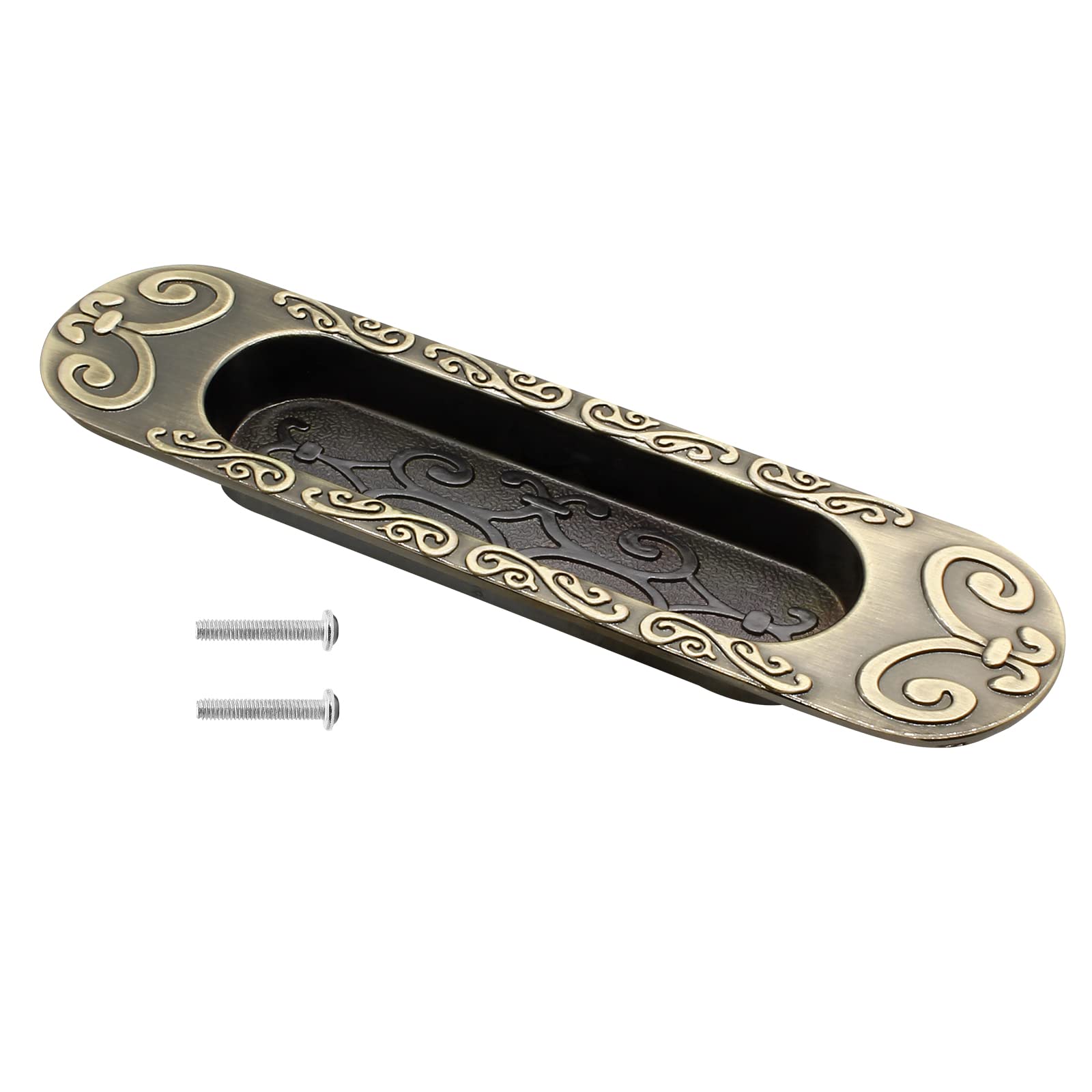 Bonsicoky 5.8 Inch Inset Sliding Door Handle, Zinc Alloy Recessed ...