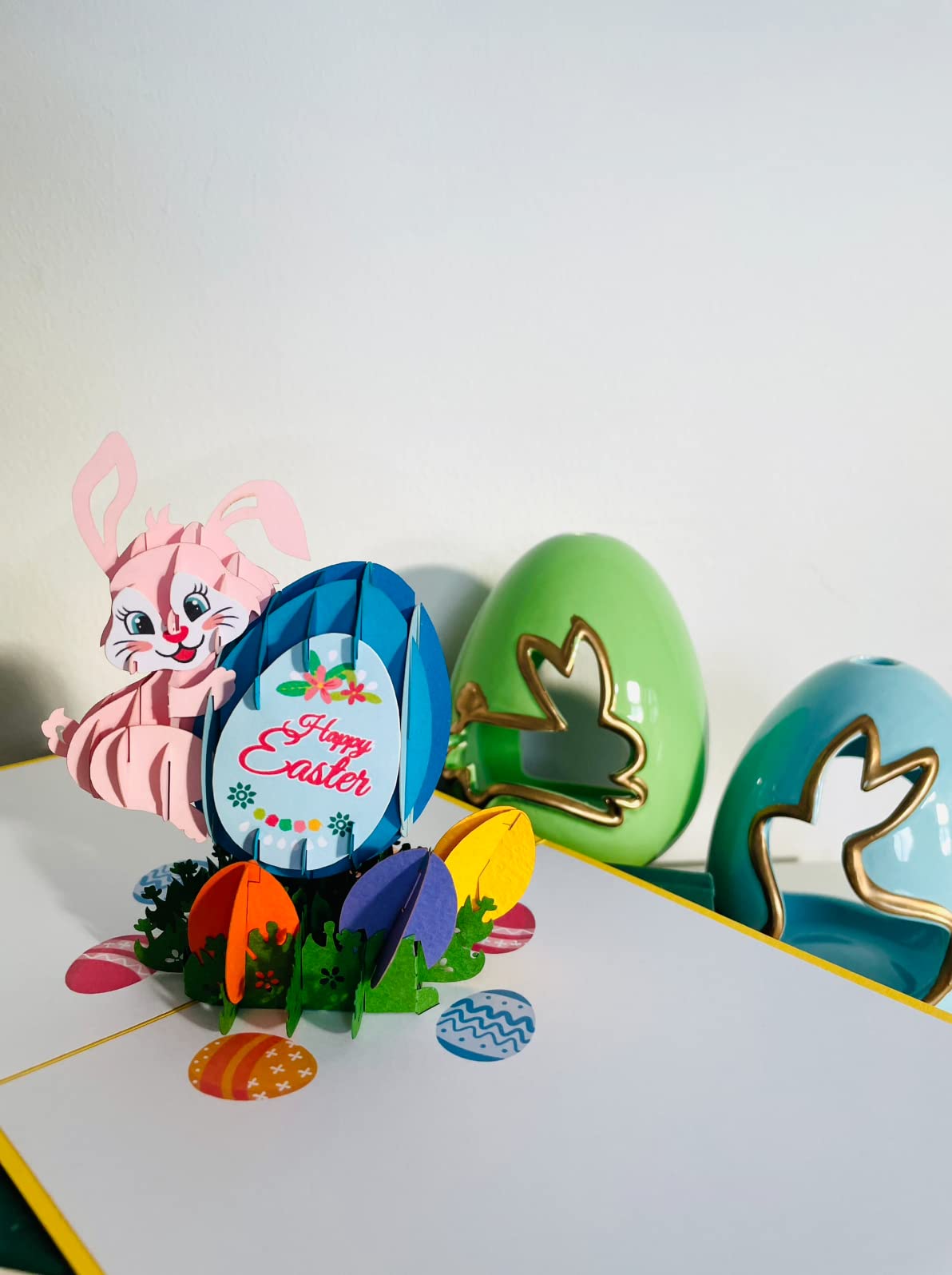 Cute Happy Easter Bunny Pop Up 3D card. Special Occasion Easter ...