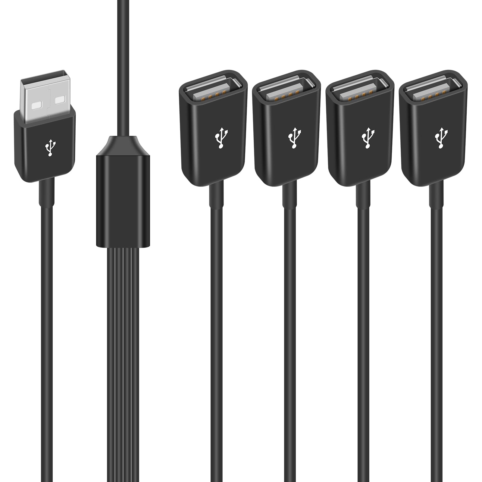 Amazon.com: Duttek USB Splitter Cable 1Ft/30cm, USB Splitter 1 in 4 Out ...