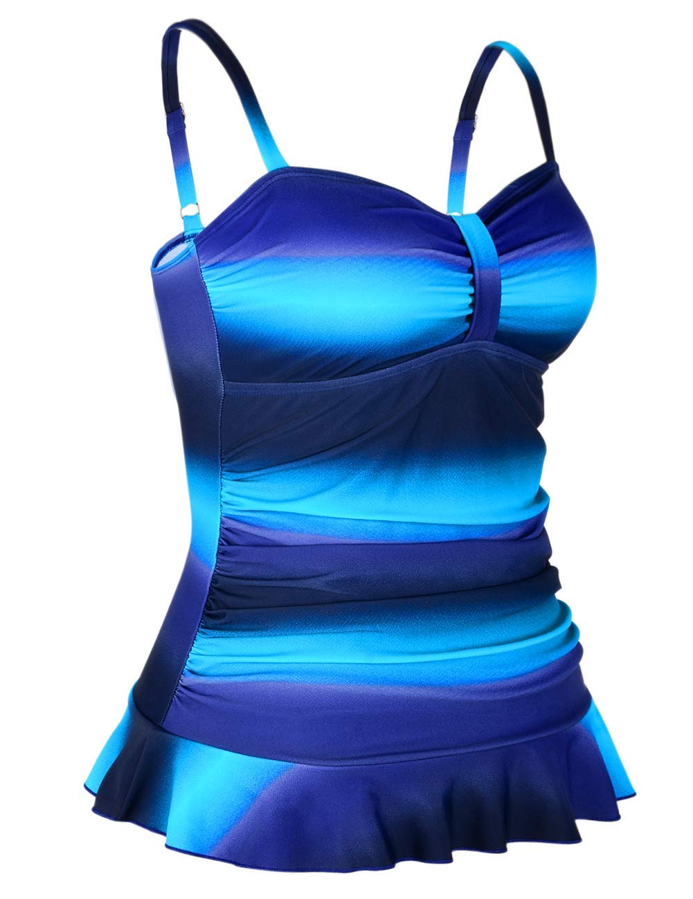 Snapklik.com : Hilor Womens 50s Retro Ruched Tankini Swimsuit Top