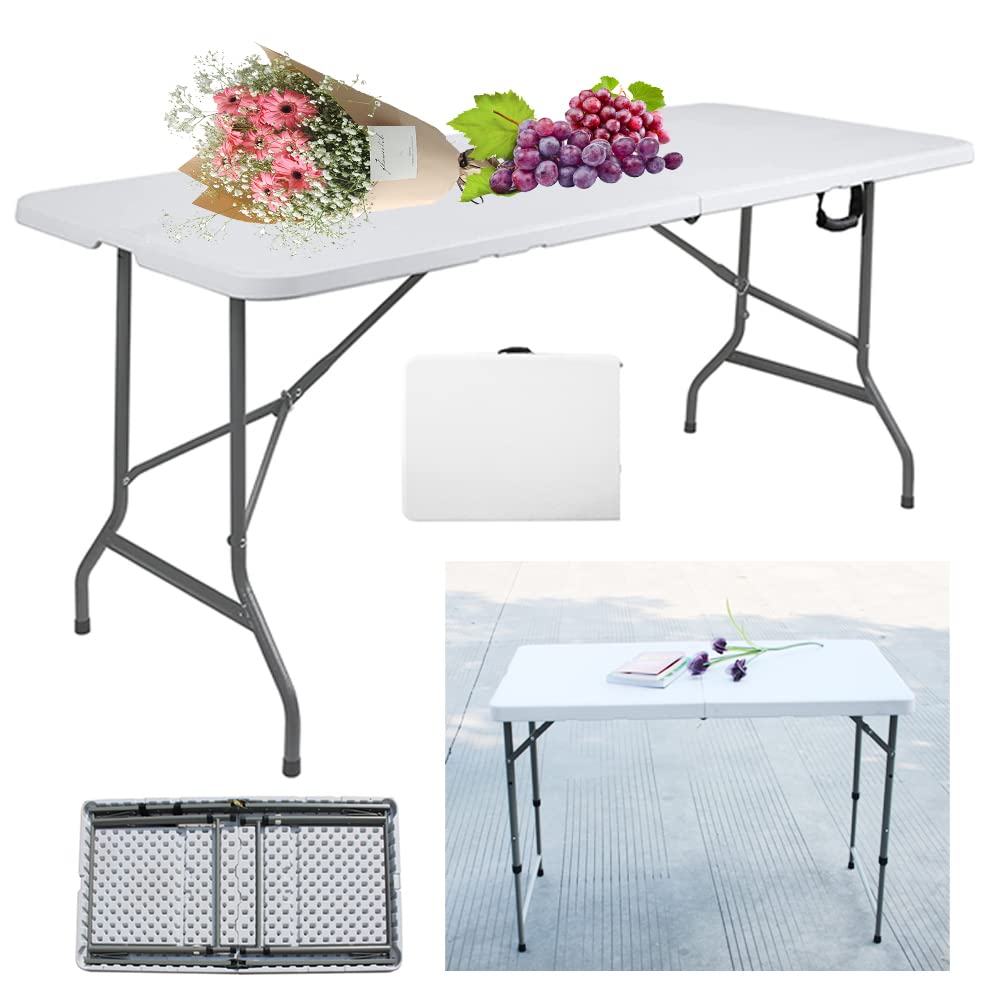 Buy Folding Table 4ft Heavy Duty Camping Buffet Wedding Market BBQ ...