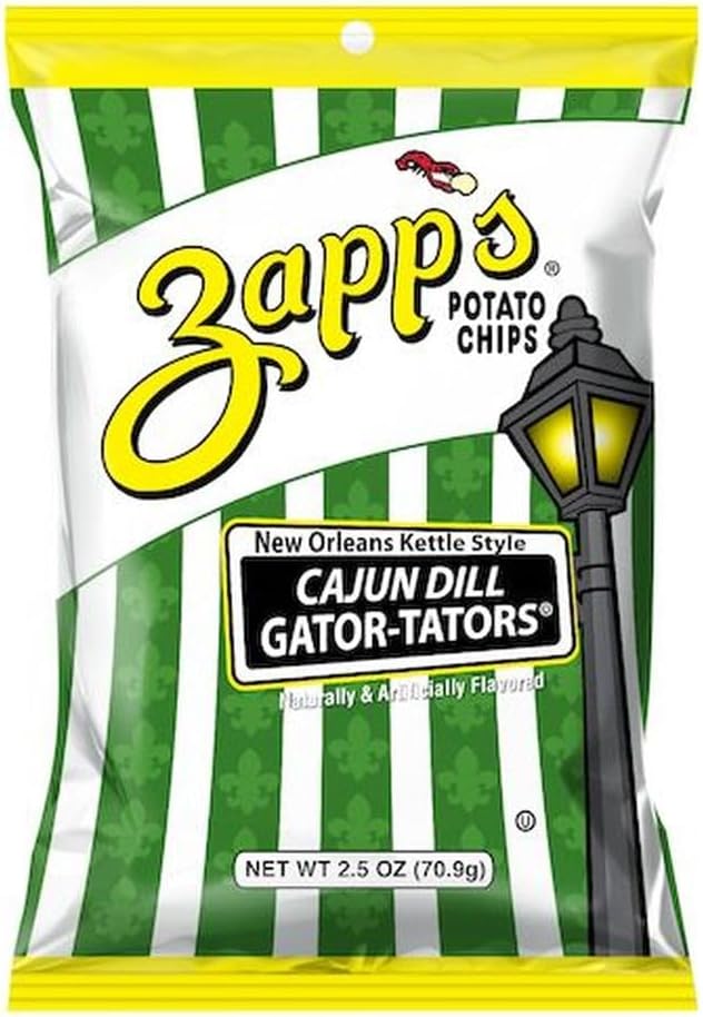 Amazon.com: Zapp's Cajun Dill Gator-Tators Kettle Potato Chips, 2.5 oz ...