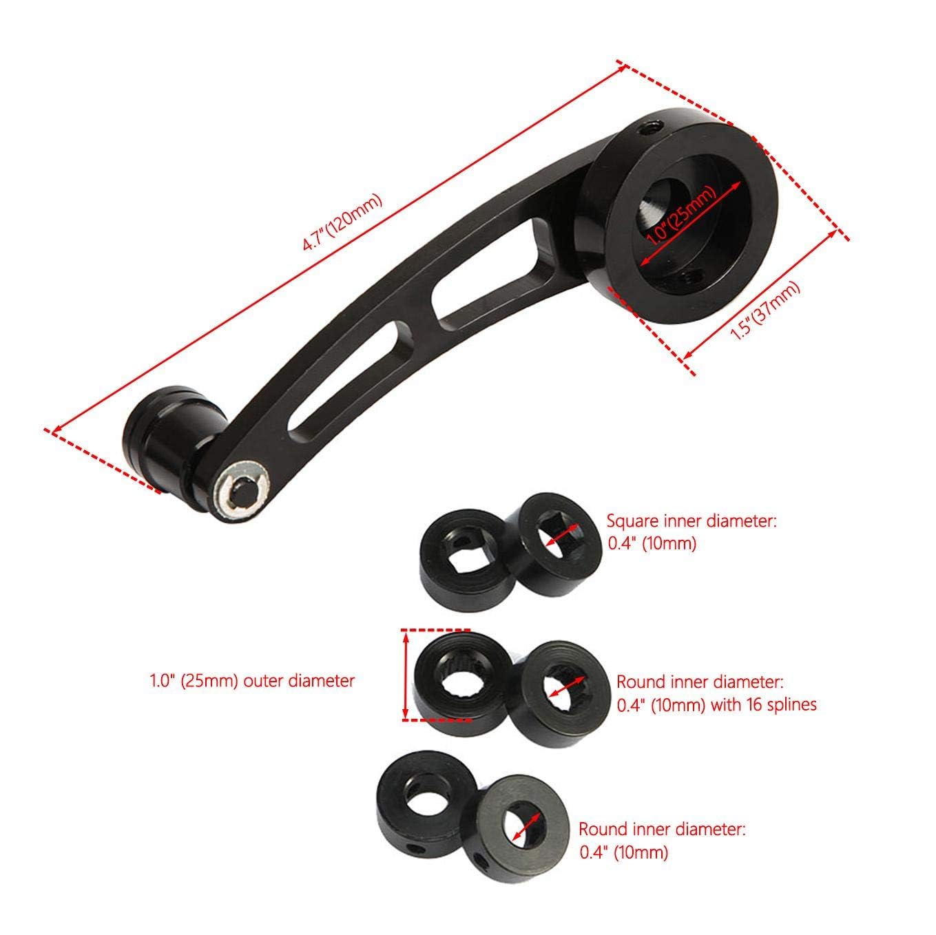 Snapklik.com : PARTOL Window Crank Handle Winder Billet Aluminum ...