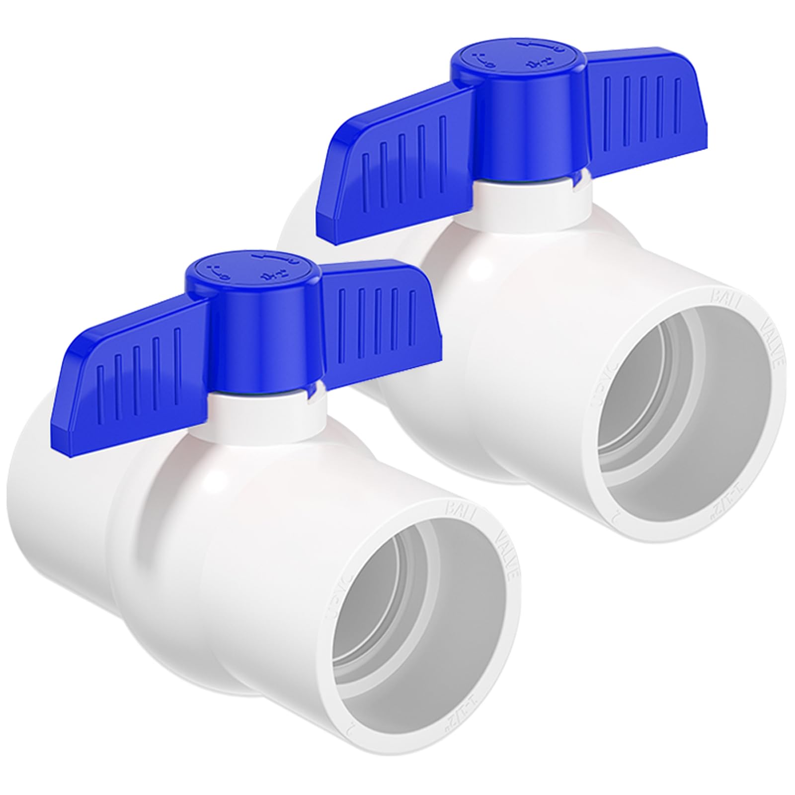 Amazon.com: EPHECH 2PCS 2" PVC Ball Valve, SCH40 Slip PVC Water Pipe ...
