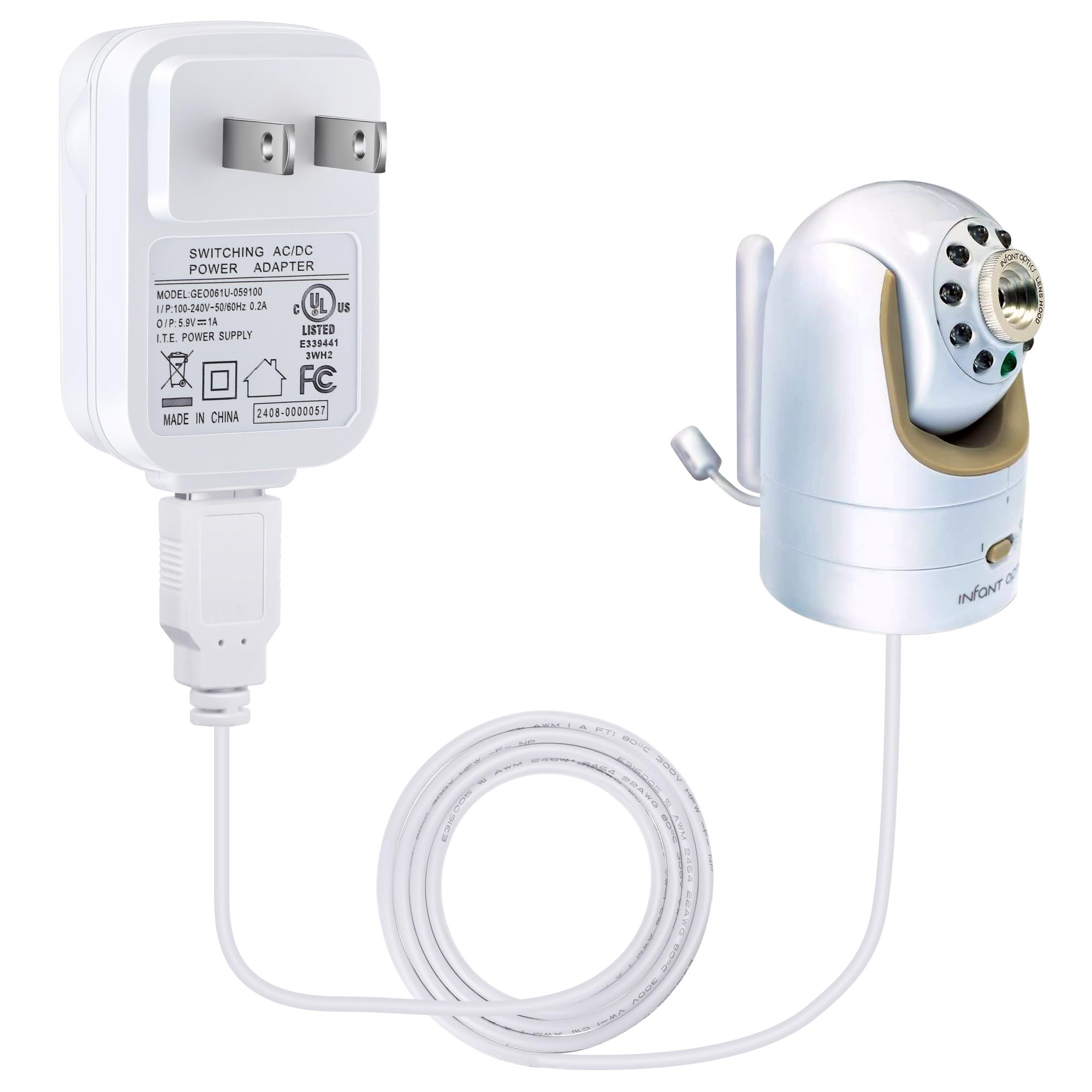 Amazon.com: Charger for Infant Optics DXR-8, 5.9 V Power Cord Adapter ...