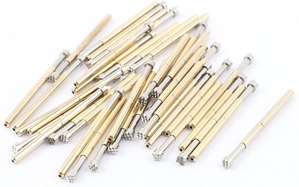 uxcell 40Pcs P125H 2.5mm Crown Tip Spring Test Probes Pins 33mm for PCB ...