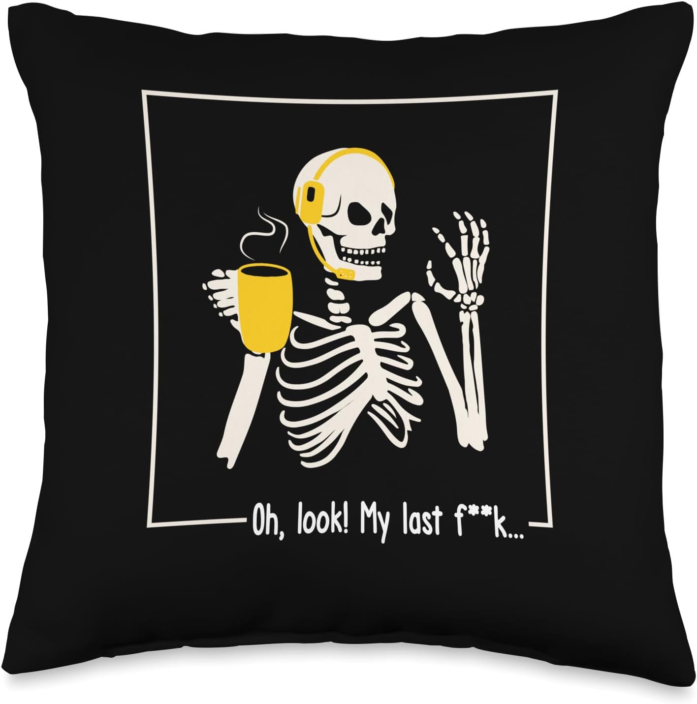 Amazon.com: Funny 911 Dispatcher Skeleton Drinking Coffee Wear Headset ...