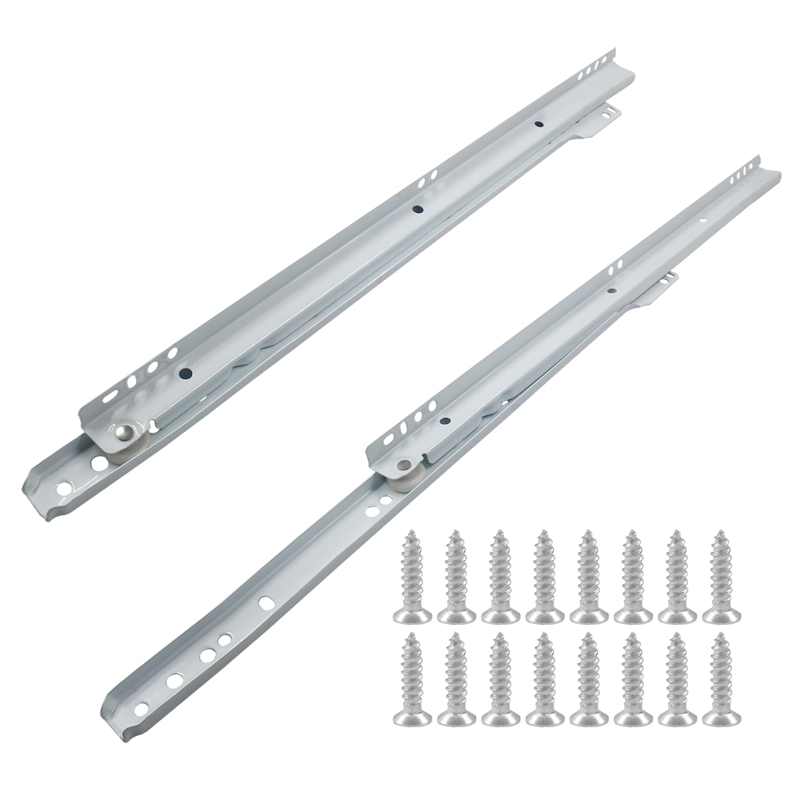 Snapklik.com : Suiwotin 1 Pair 16 Inch Drawer Slides, White Coated ...