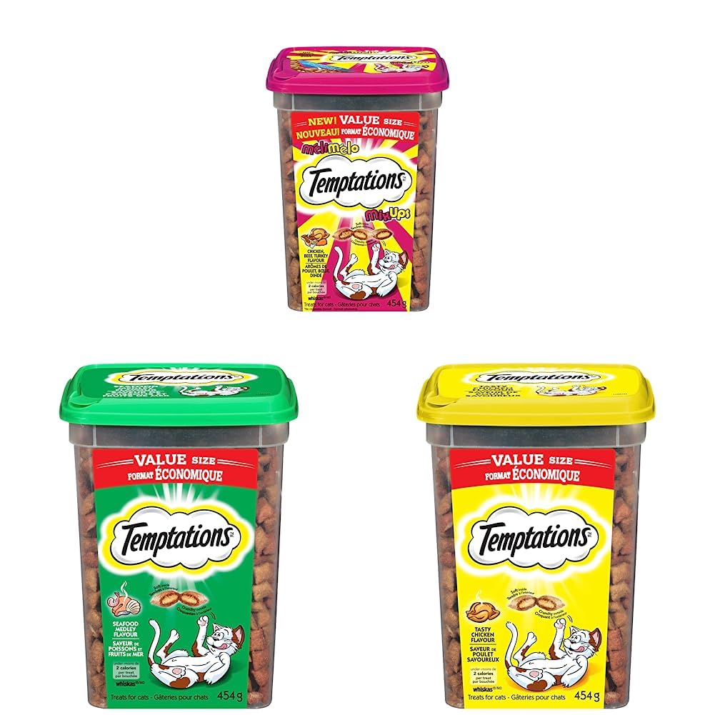 Temptations Mix-Ups Cat Treats, (Chicken, Turkey & Beef Flavour), 454g ...