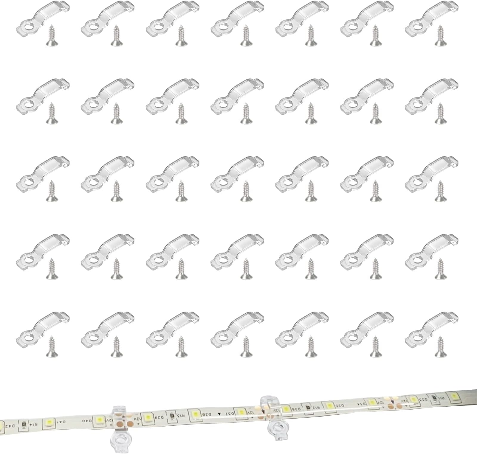 Ksvaye 100PCS Bande Clips de Fixation pour Ruban à led, Connecteur Clip ...