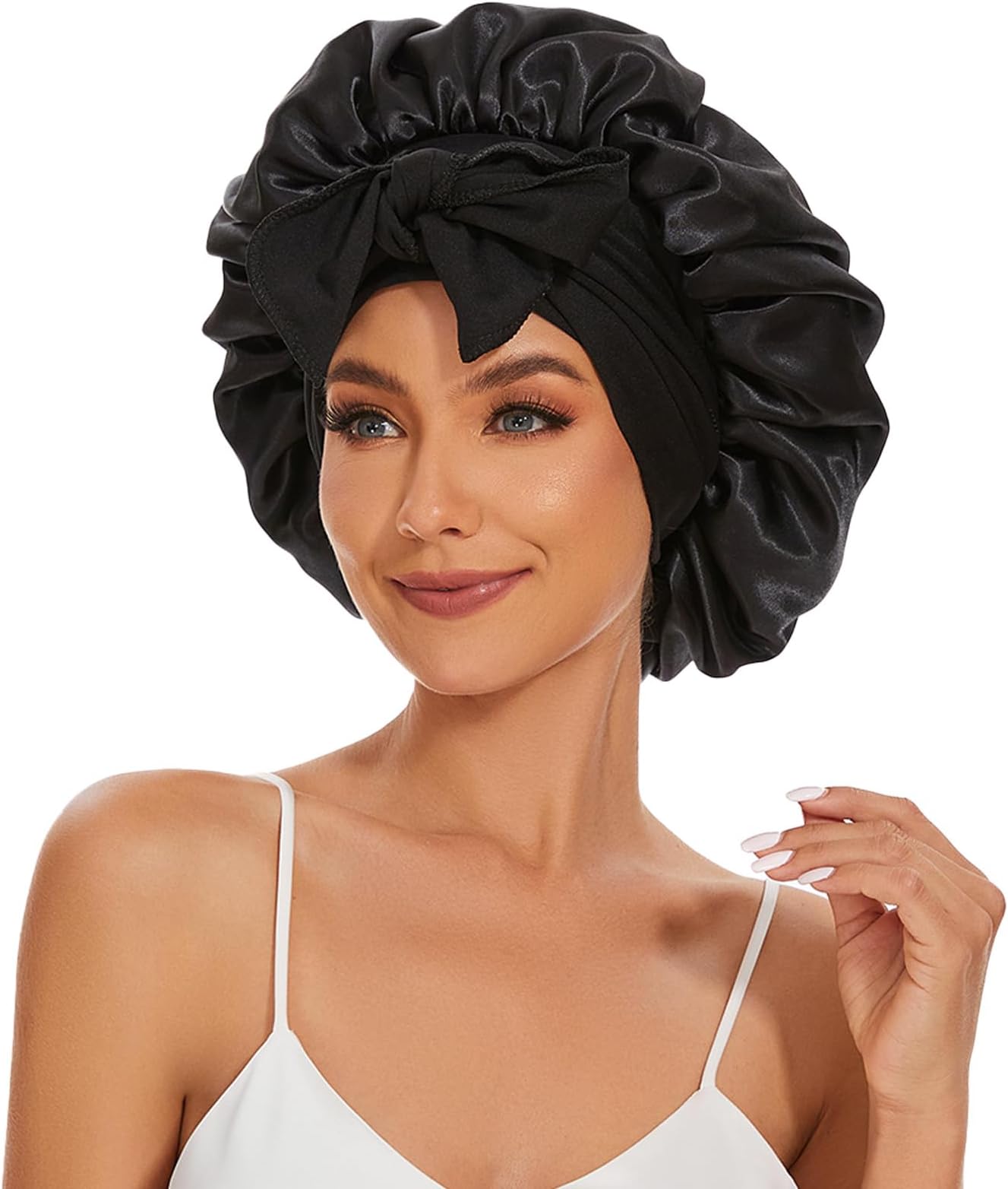 Amazon.com : COMFYROLL Silk Satin Bonnet for Sleeping and Hair ...
