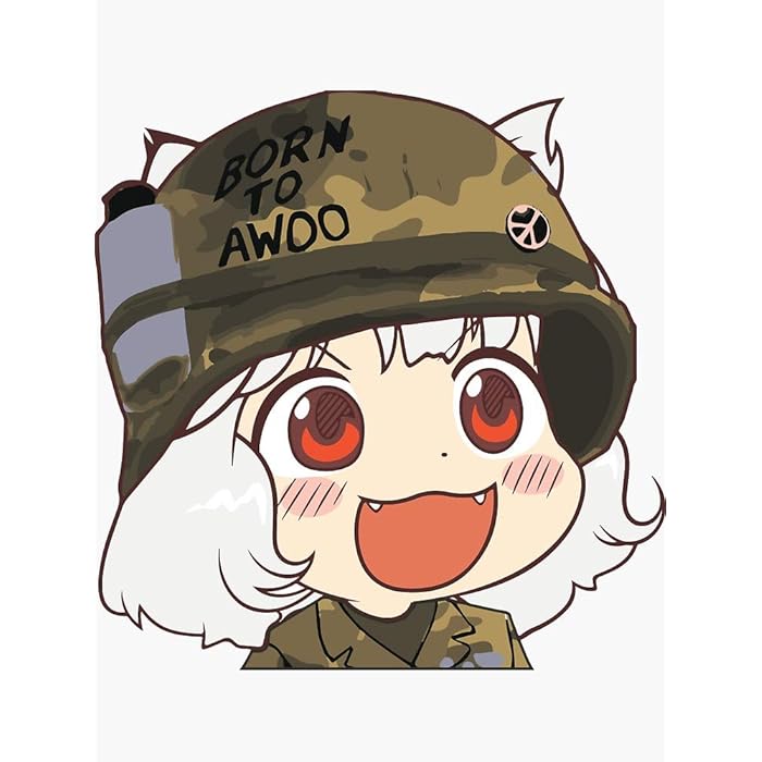 Buy Awoo Anime Girl Big Smile Kekistan Army Military Born to Awoo with ...