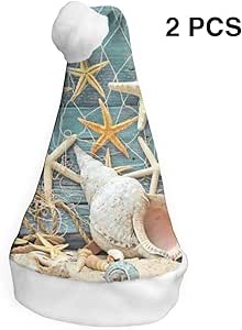 Amazon.com: Seashell Conch Starfish Santa Hat Plush Trim and Comfort ...