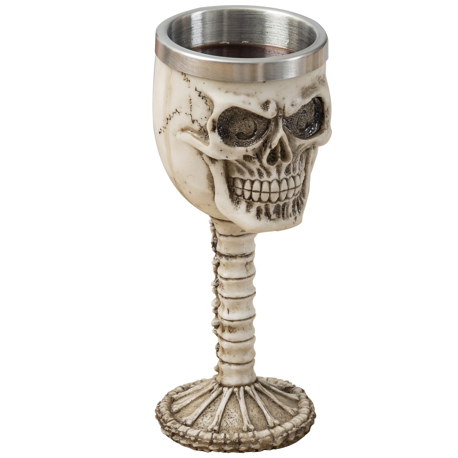 Amazon.com | MyGift 7oz Gothic Novelty Resin Skull and Bones Wine ...