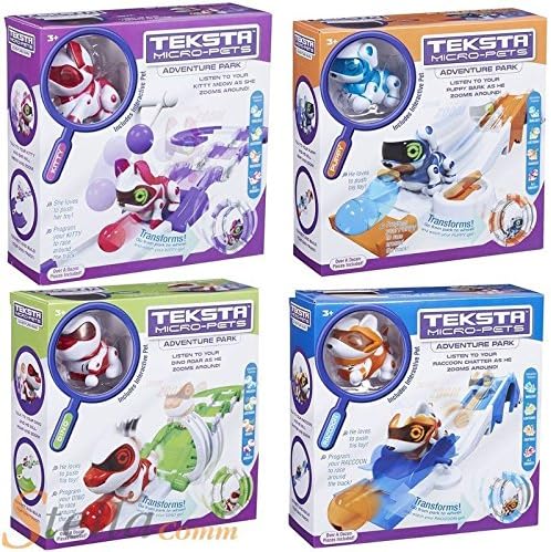 Teksta Micro Pets Adventure Park Play Sets Electronic Raccoon Kitty ...