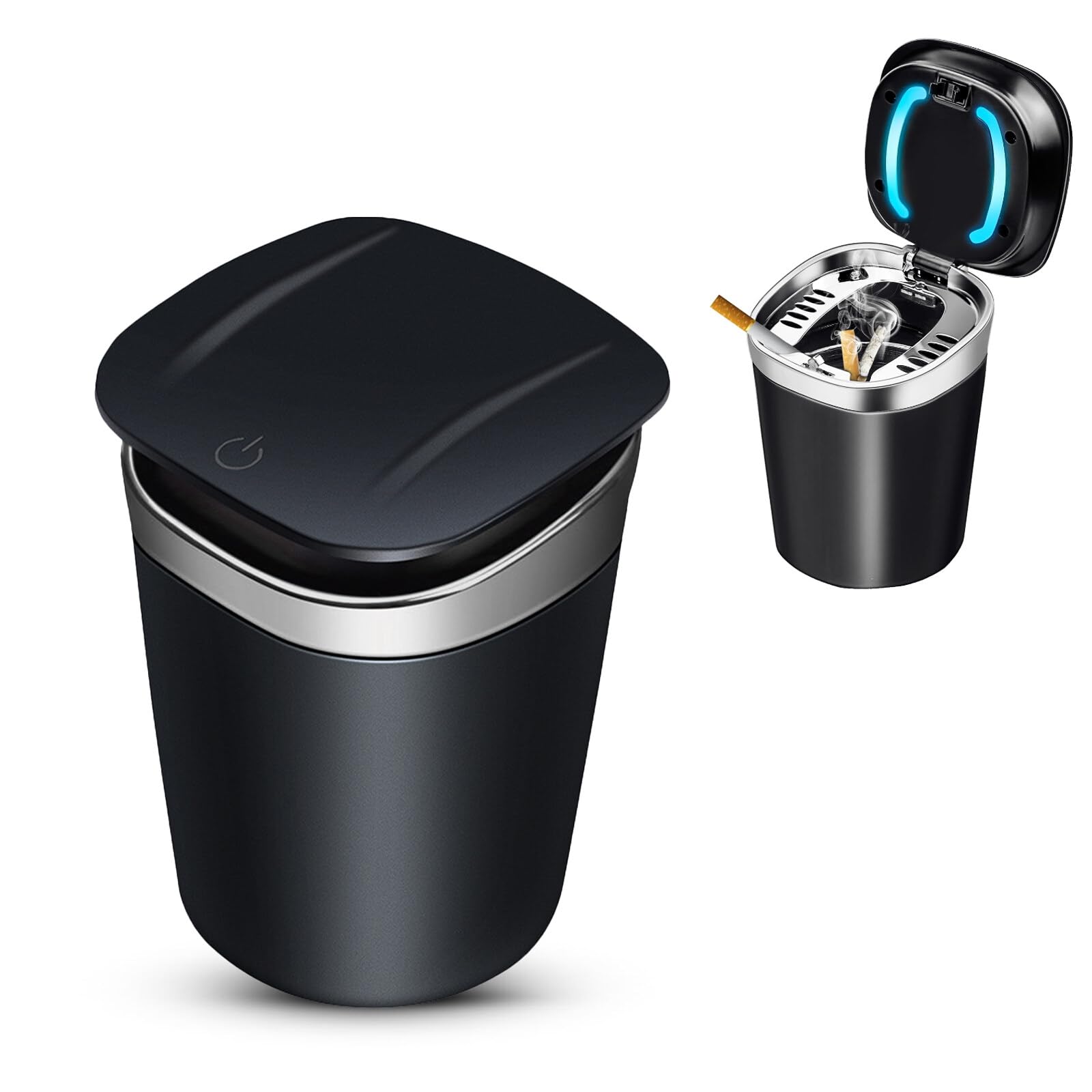 Kytpyi Car Ashtray, Ashtray with Lid Smell Proof, Stainless Steel ...