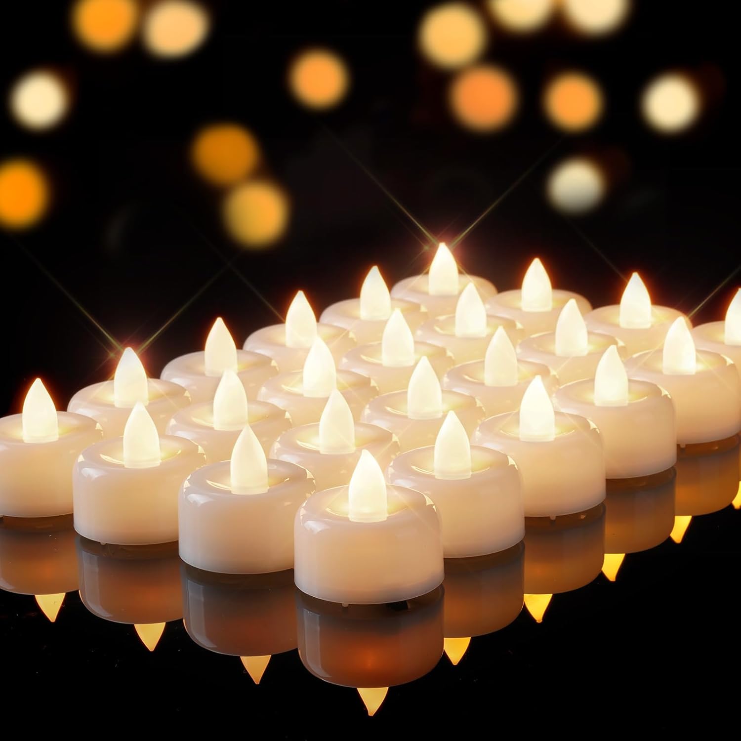 Amazon.com: Raycare 150Pack Battery Operated Tea Lights Candles, Long ...