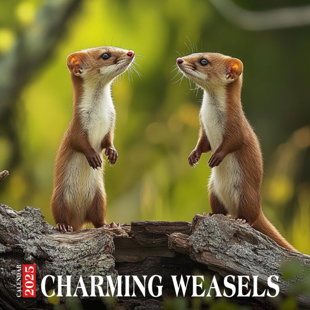 Charming Weasels Calendar 2025 Delightful Images Of Weasels Showcasing ...