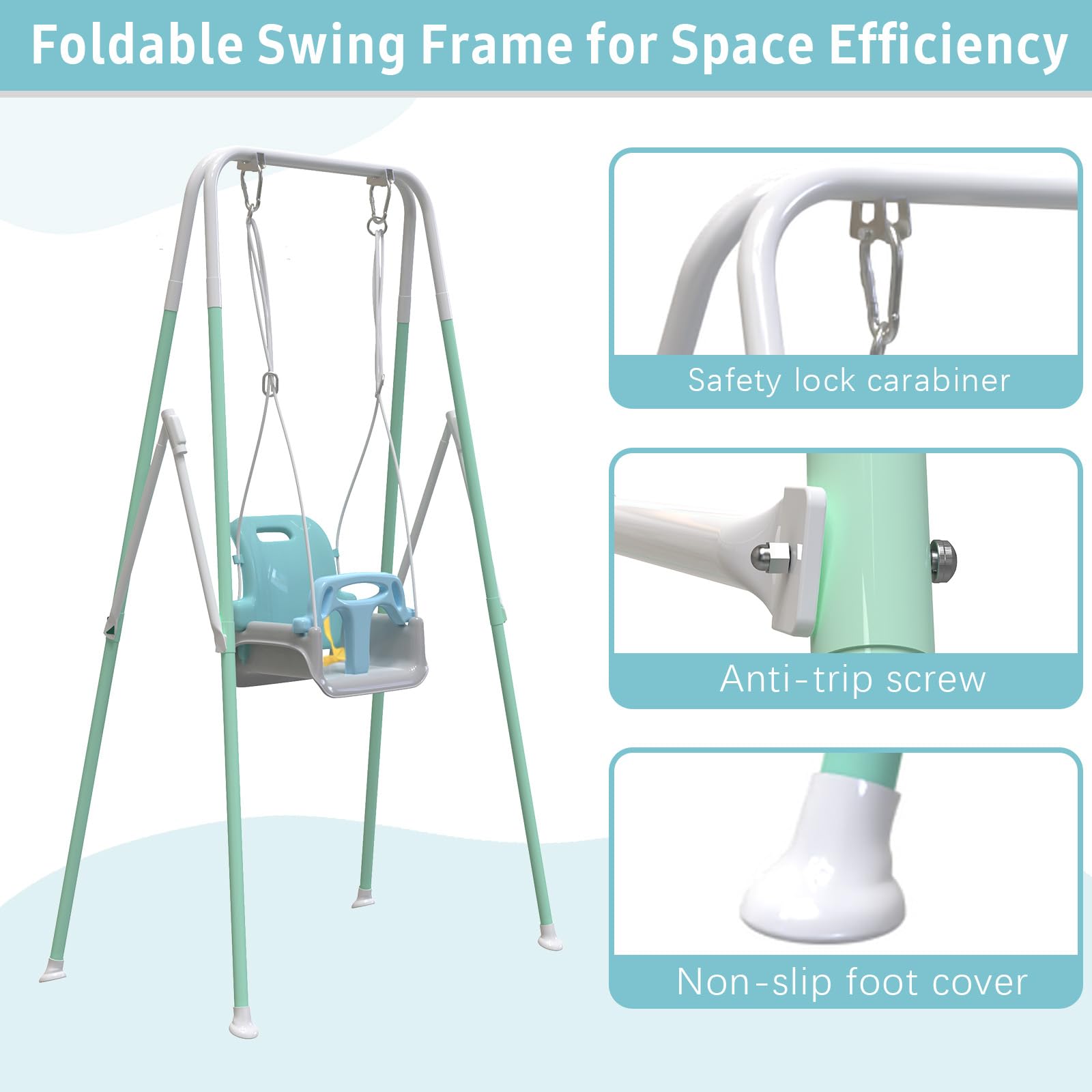 Snapklik.com : Multifunctional Toddler Swing, Foldable Baby Swing ...