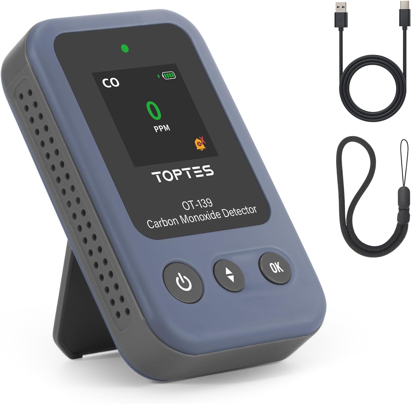 TOPTES OT-139 Portable Carbon Monoxide Detector, 15-Day Standby ...
