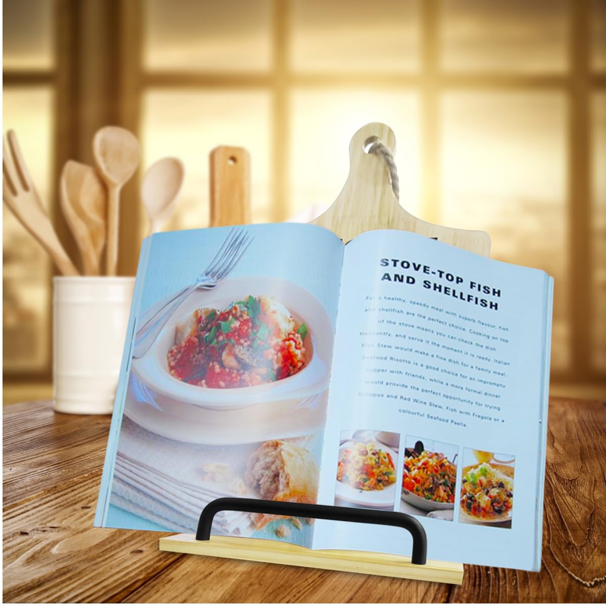 Cookbook Stand, Recipe Book Holder for Kitchen Counter, Adjustable ...